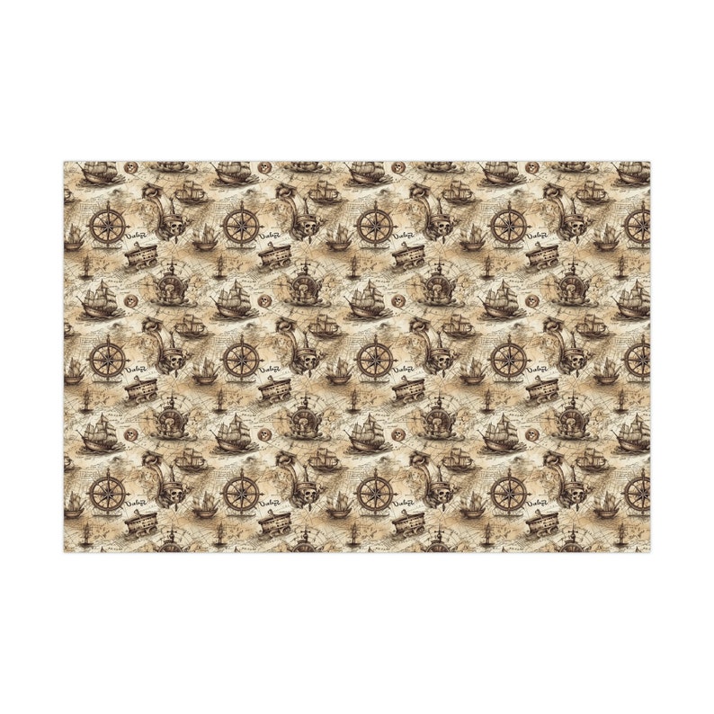 Treasure Map V2: Premium Gift Wrap Decorative Repeating - Etsy