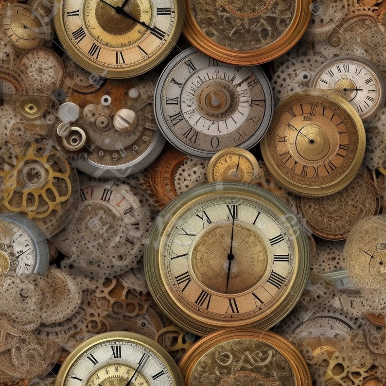 Clock Timepieces: Stunning Seamless Tile Art - Perfect for Backgrounds ...