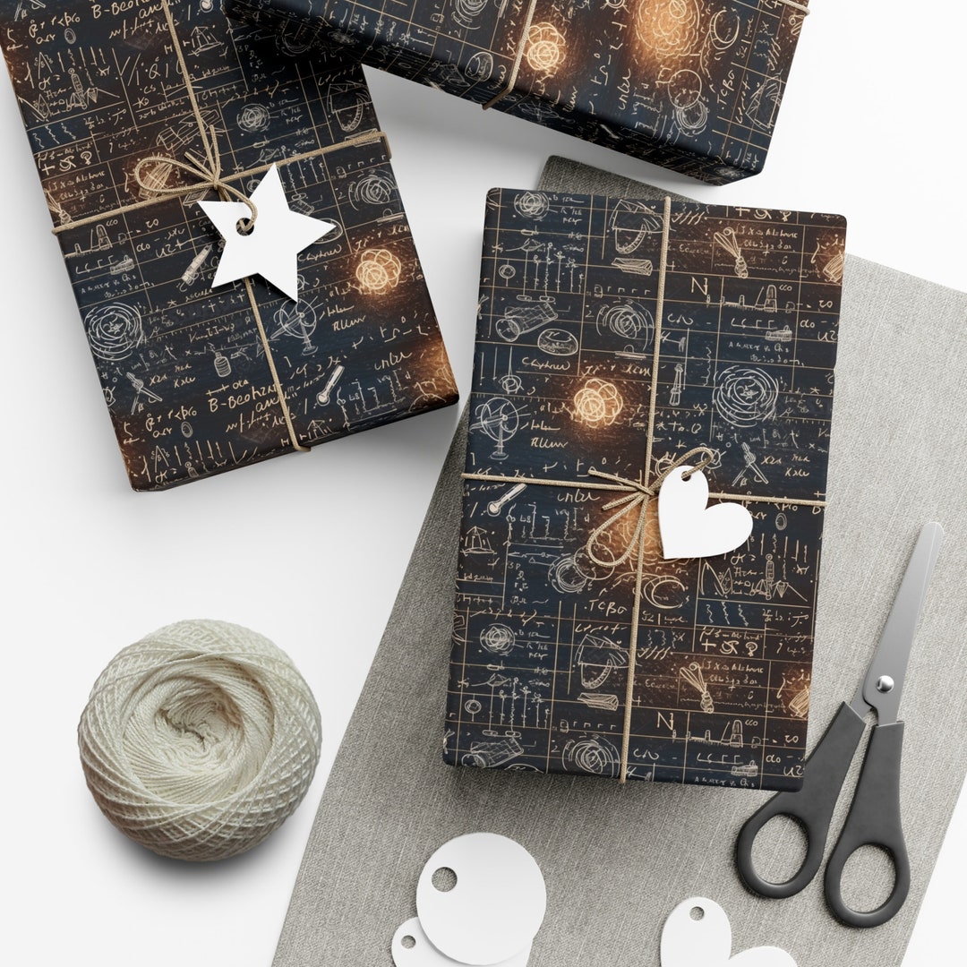 Scientific Chalkboard: Premium Gift Wrap - Decorative Repeating Pattern ...