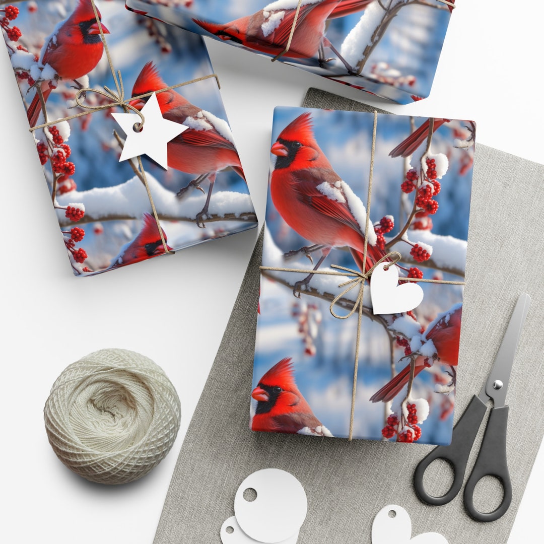 Cardinal Harmony: Premium Gift Wrap - Decorative Repeating Pattern ...