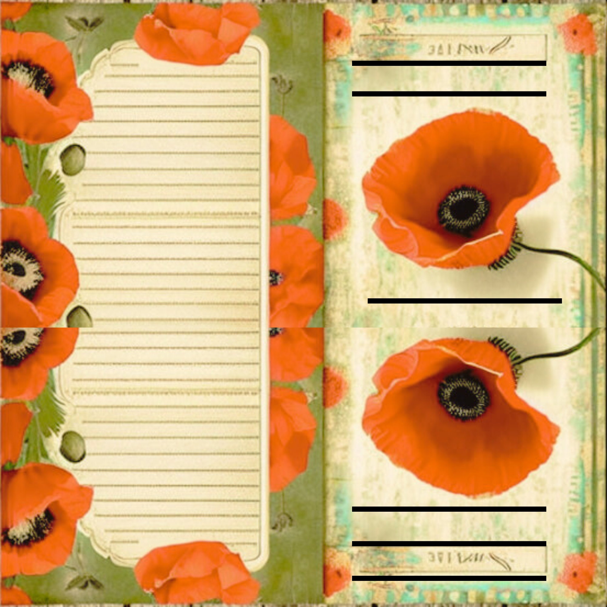 Vintage Junk Diary With Floral Designs - Etsy