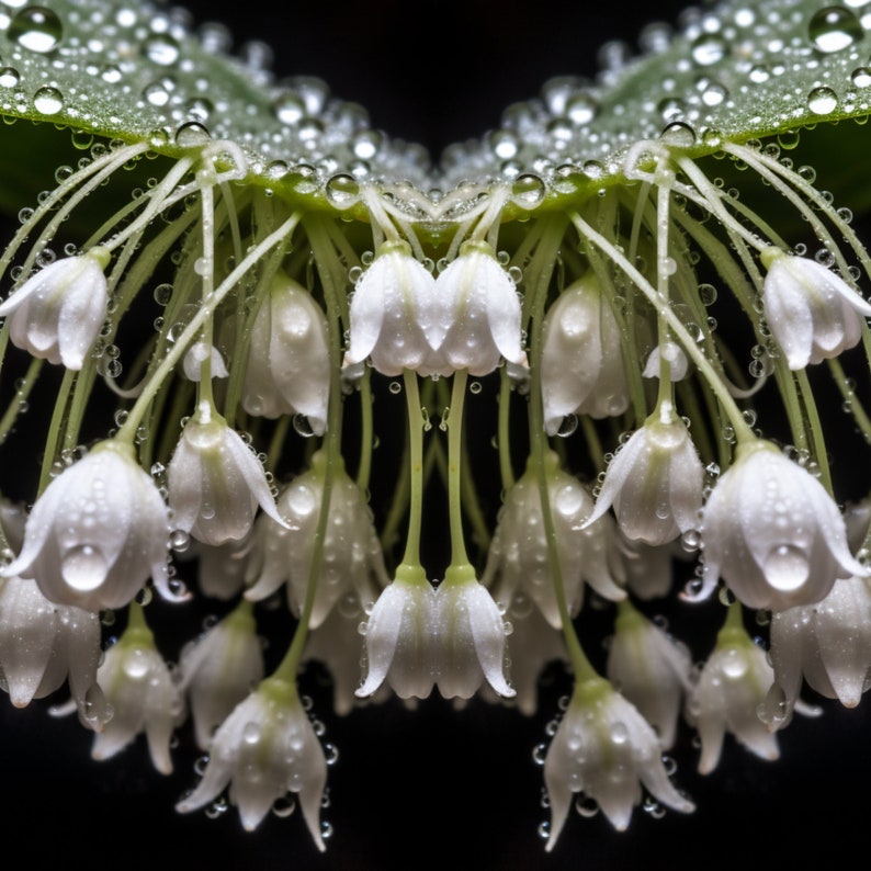 Dew-drenched Spider Web: Lily of the Valley Delight - Etsy