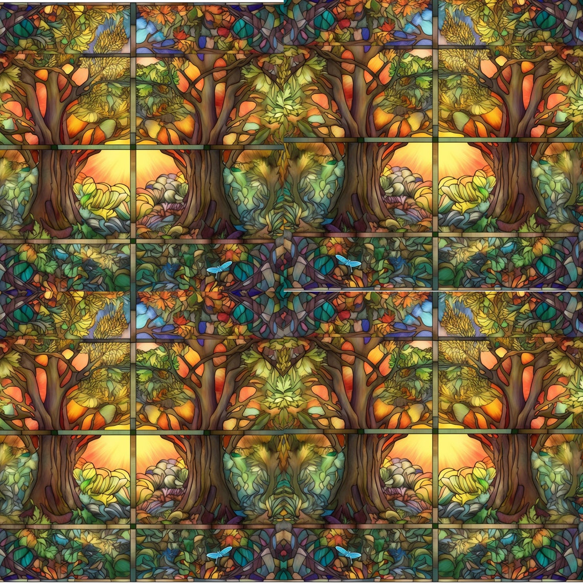 Stained Glass Enchanted Forest - Etsy