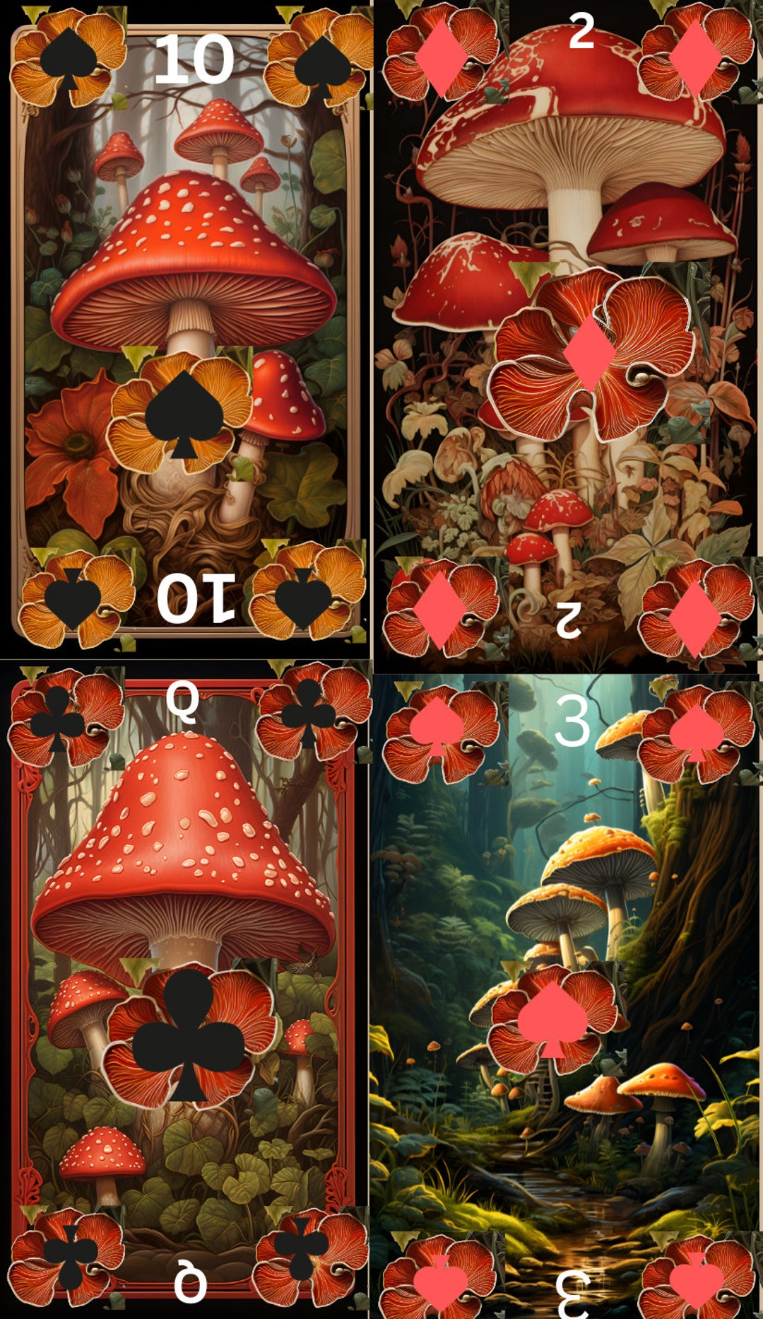 Fungi-deck Art: Mushroom Playing Cards for Your Deluxe - Etsy