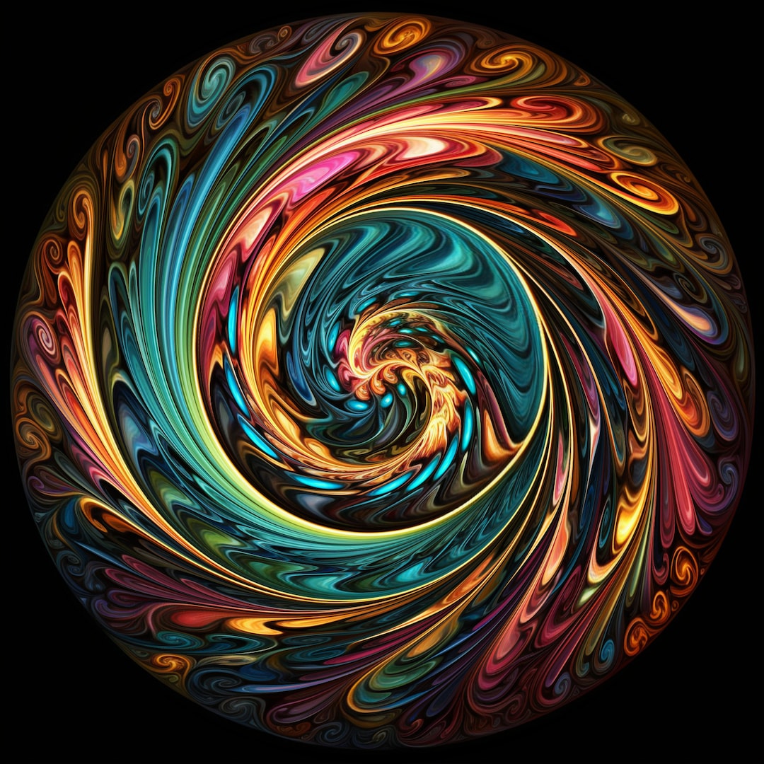 Swirling Realms: Psychedelic Spherical Sculptures in Abstract Art - Etsy