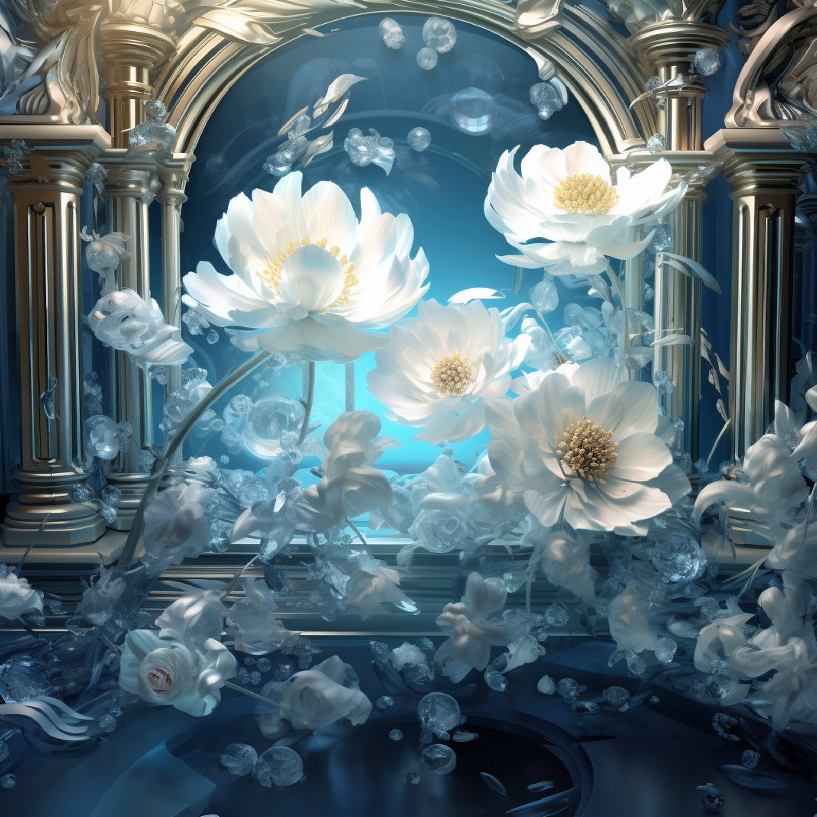 Dreamscape Elegance: Hyperrealistic 8K 3D Glass Terrarium - Etsy