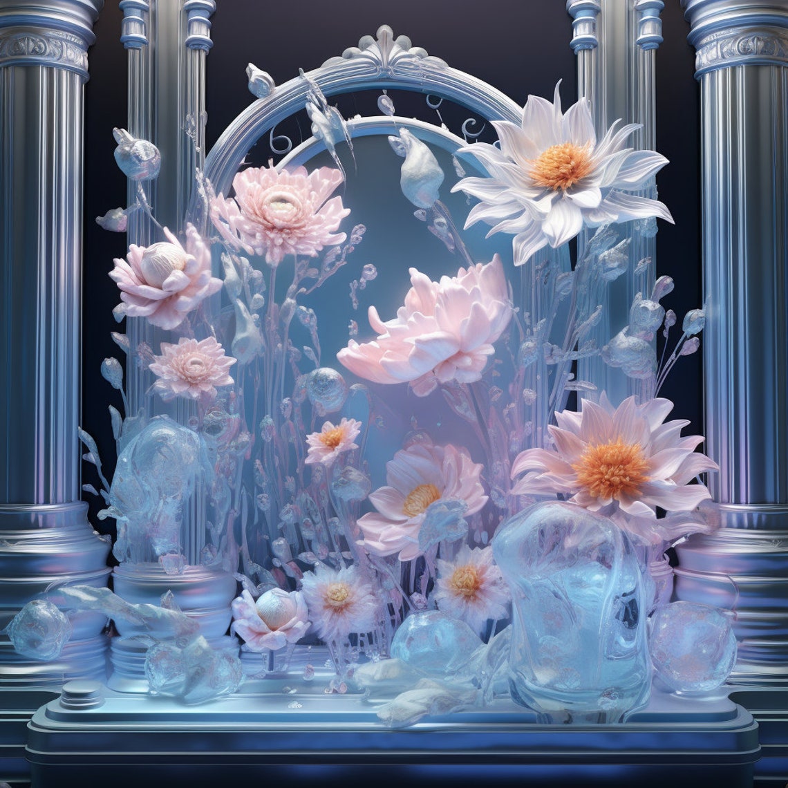 Dreamscape Elegance: Hyperrealistic 8K 3D Glass Terrarium - Etsy