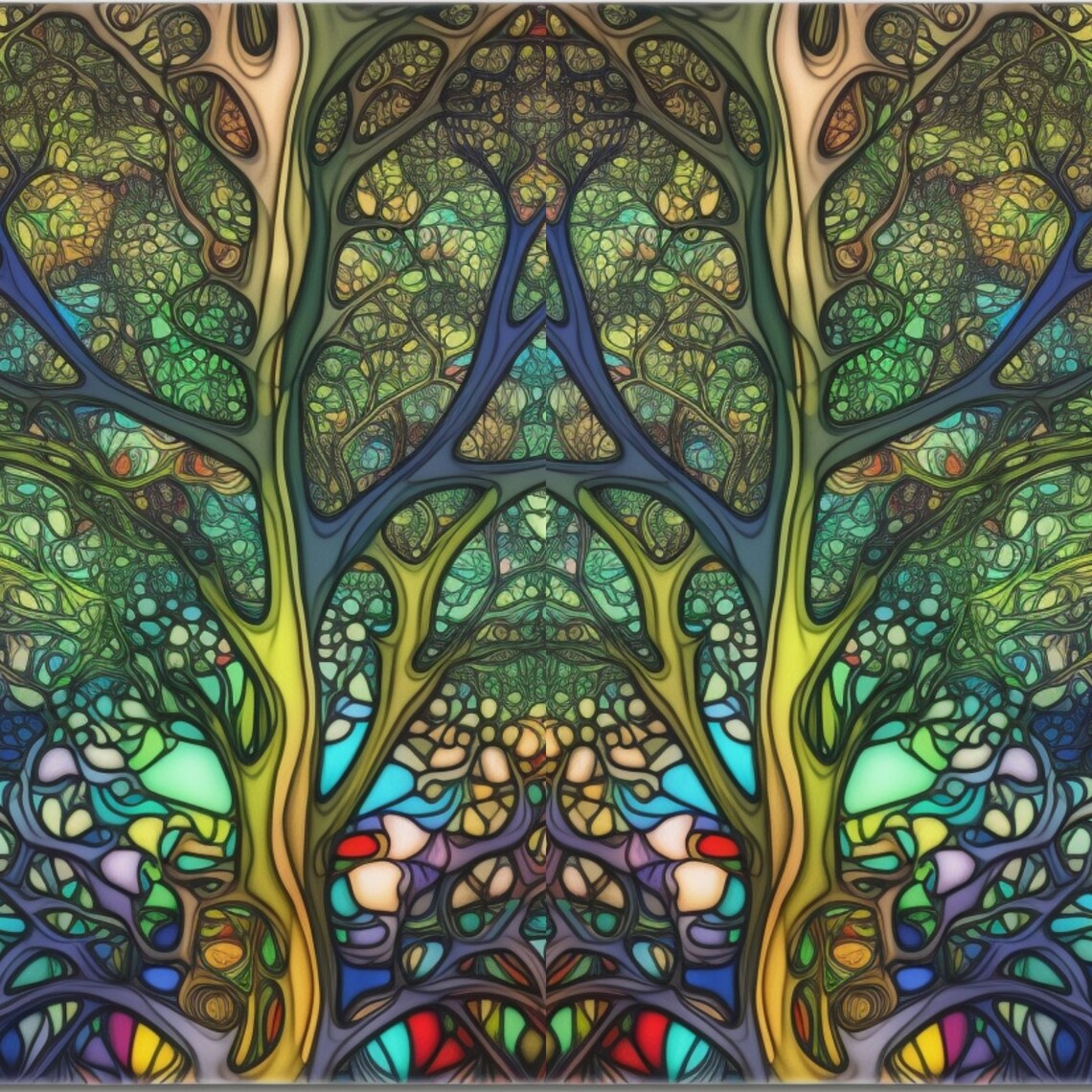 Stained Glass Enchanted Forest - Etsy