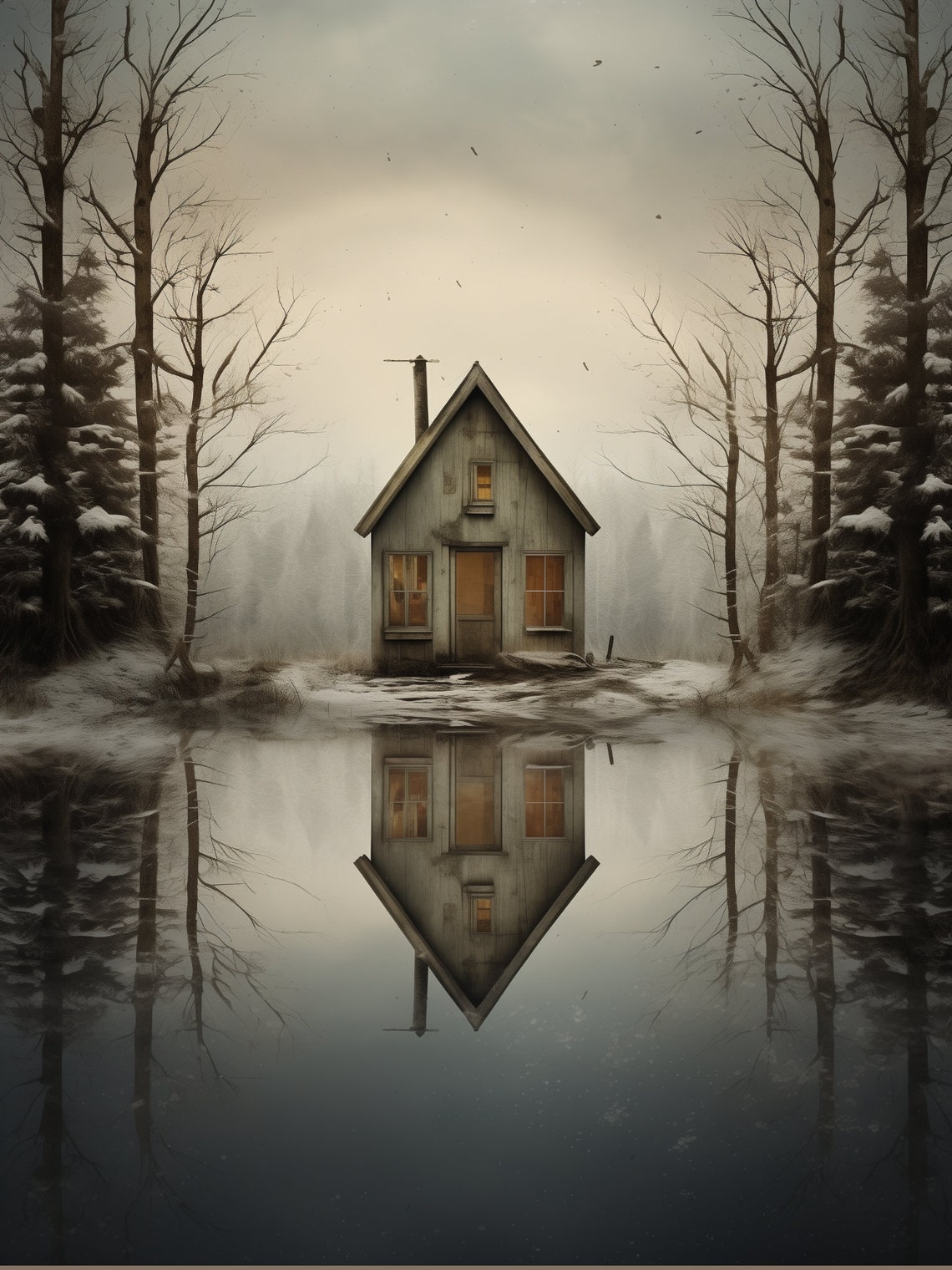 Yuletide Reflections: Festive Cottage in Nature-inspired Xmaspunk ...