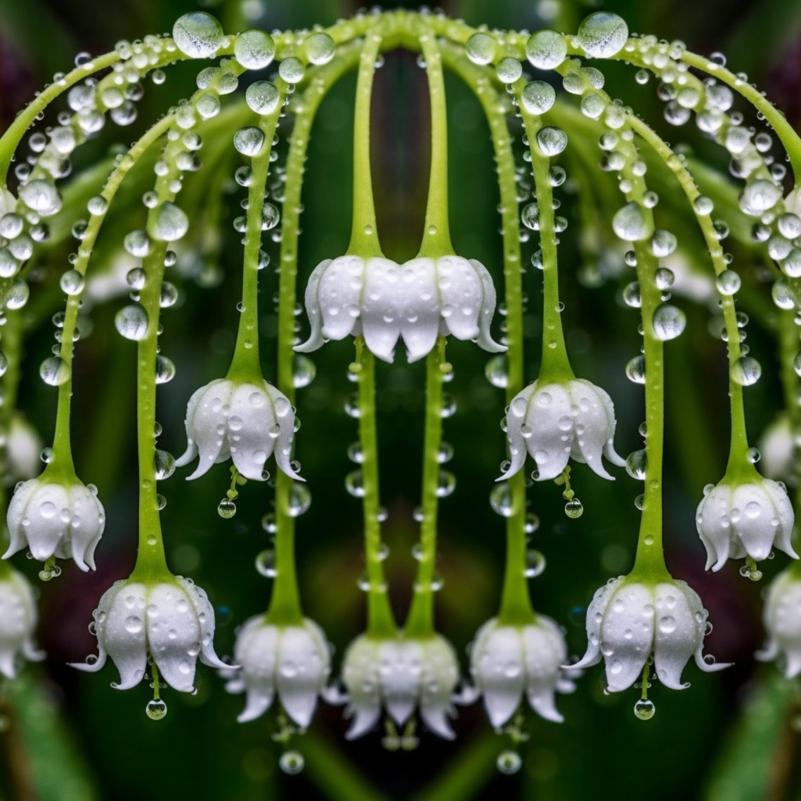 Dew-drenched Spider Web: Lily of the Valley Delight - Etsy