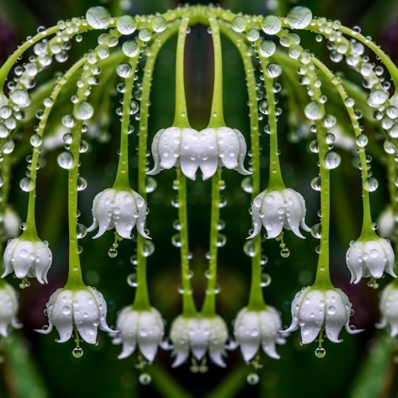 Dew-drenched Spider Web: Lily of the Valley Delight - Etsy