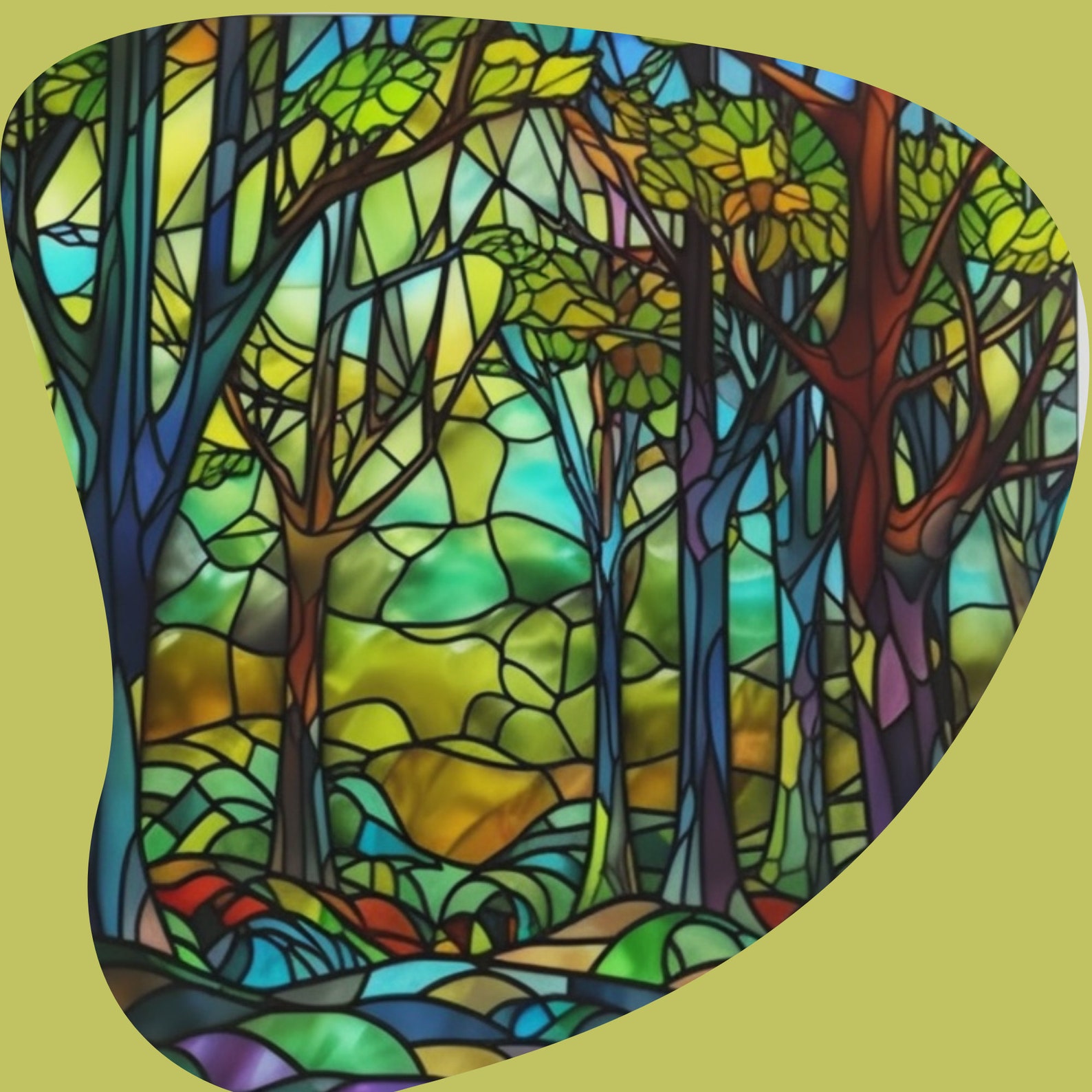 Stained Glass Enchanted Forest - Etsy