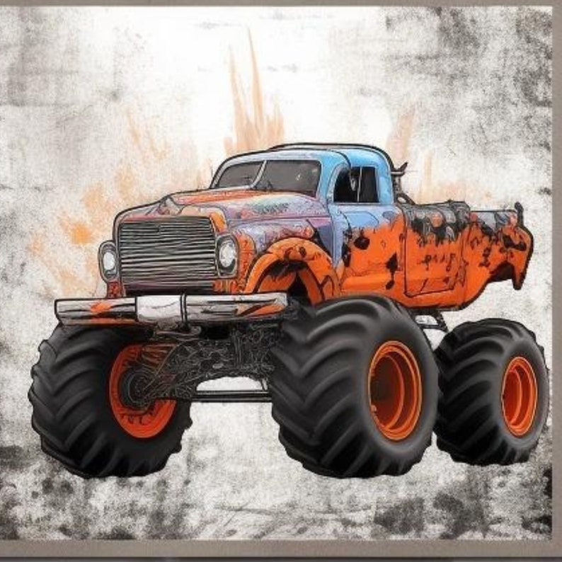 Monster Truck Sublimation Digital Paper - Etsy