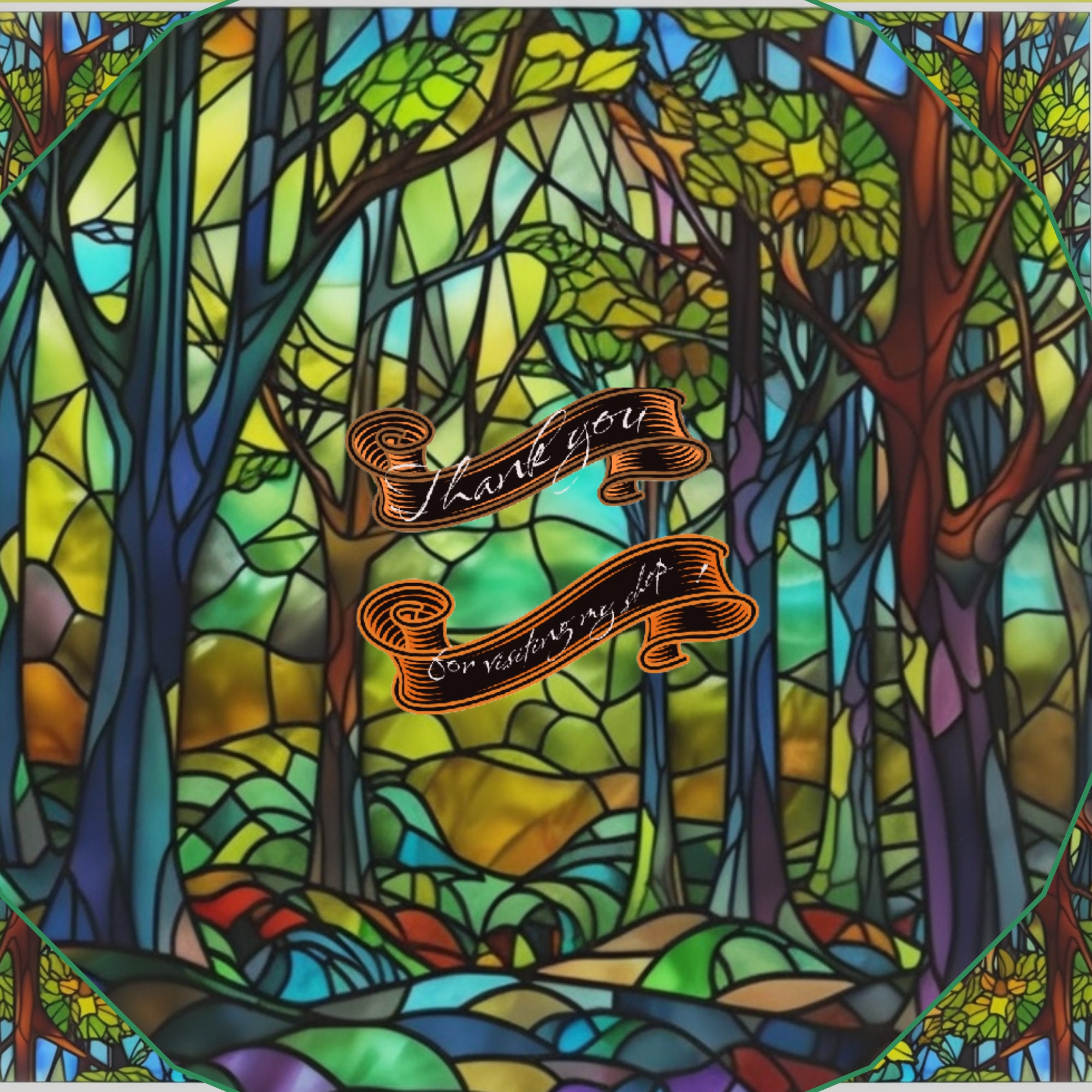 Stained Glass Enchanted Forest - Etsy