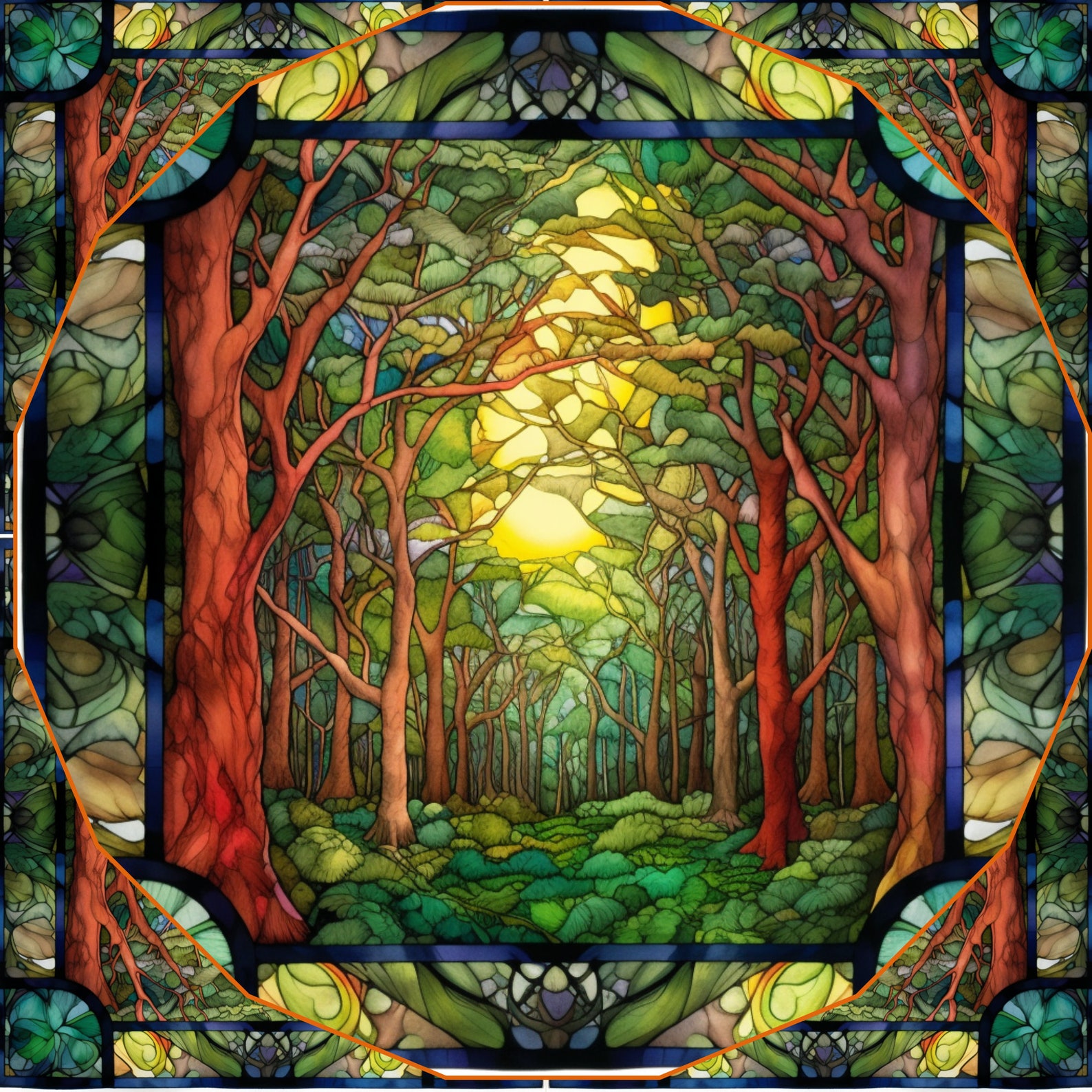 Stained Glass Enchanted Forest - Etsy