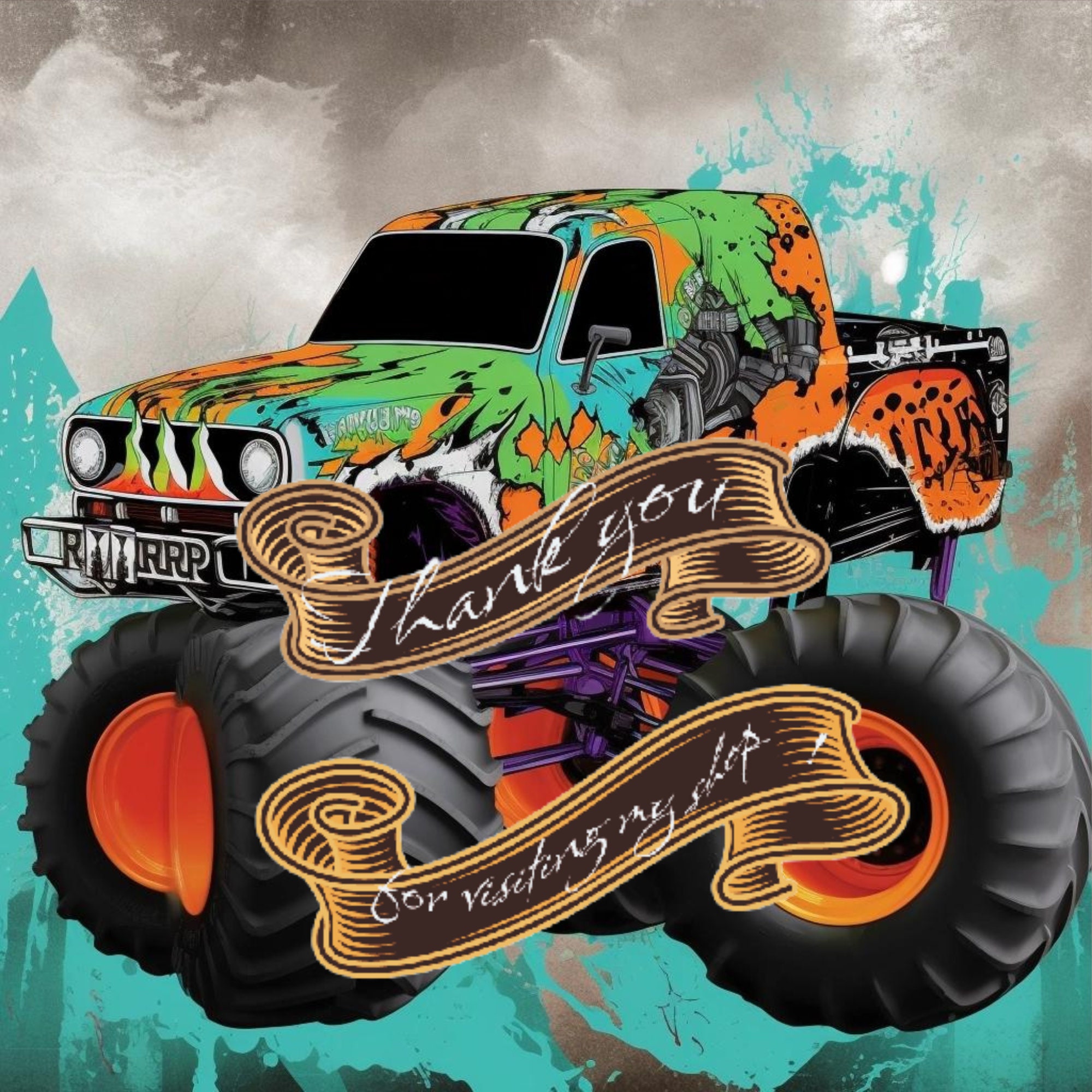 Monster Truck Sublimation Digital Paper - Etsy