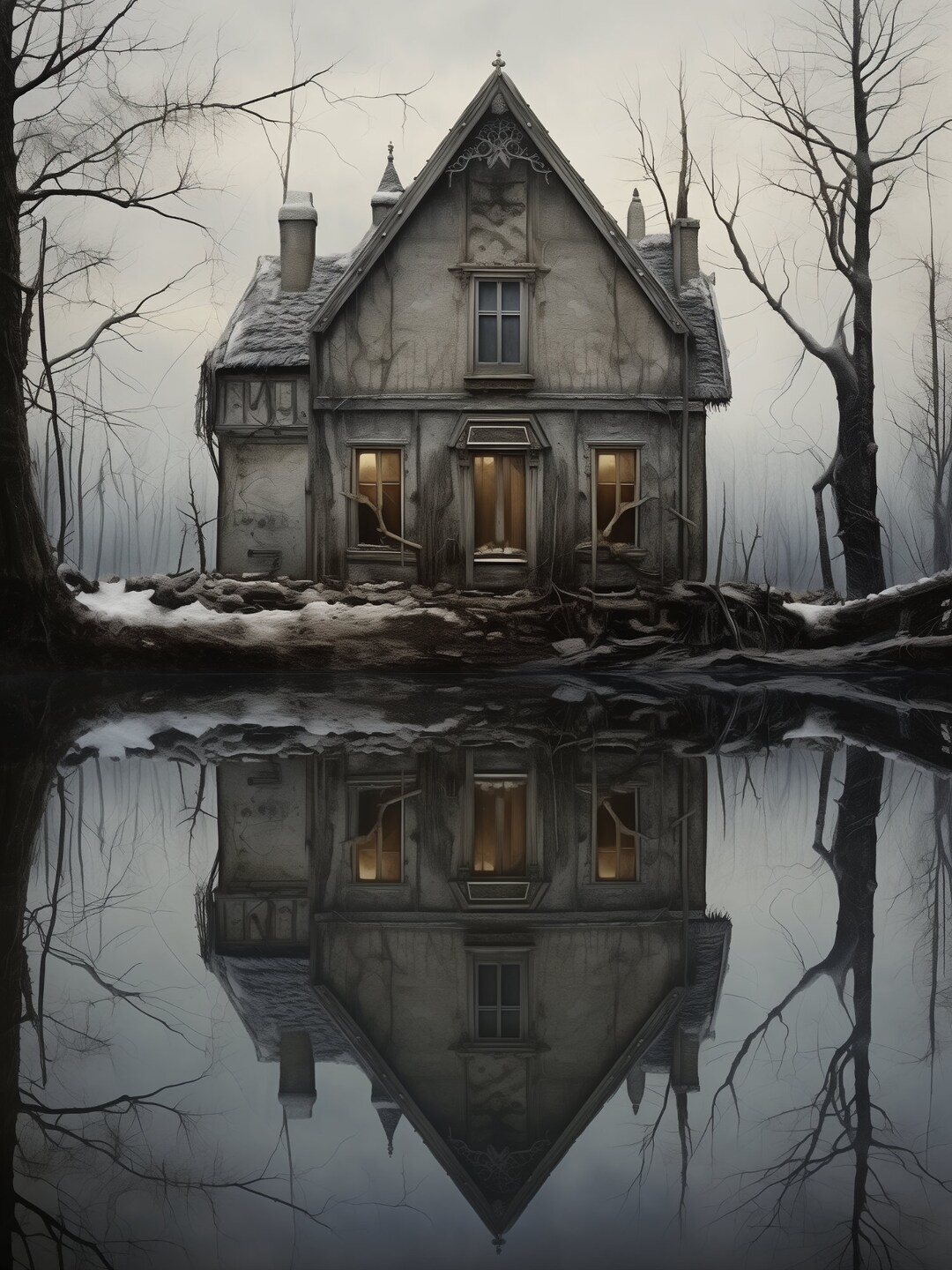 Yuletide Reflections: Festive Cottage in Nature-inspired Xmaspunk ...