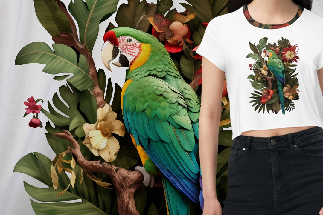 Parrot, Tropical Womens Crop Top Shirt - Etsy