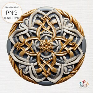 Silver and Gold Celtic Knot Clipart - Mystical Intricate Design Element ...