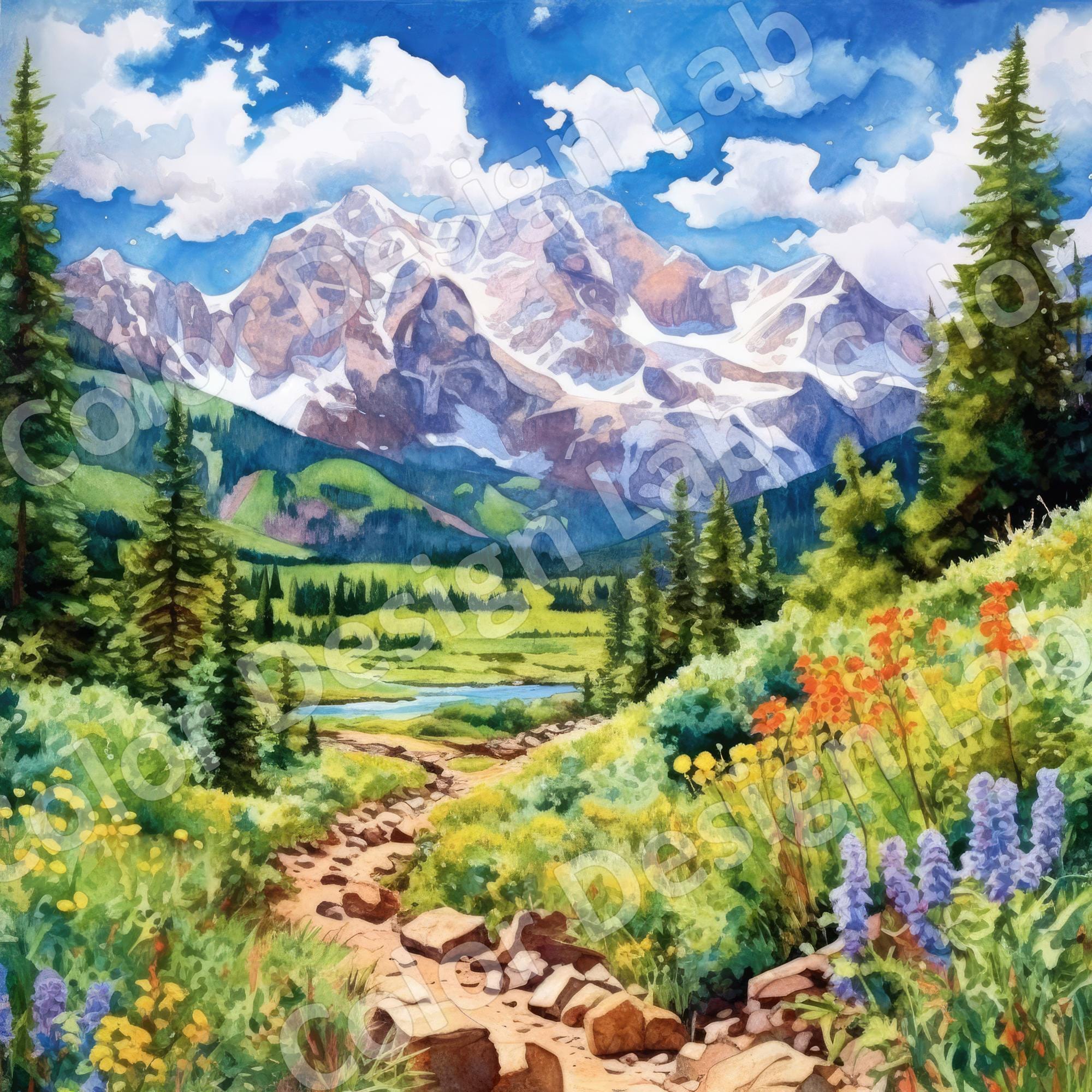 Colorado's Rocky Mountains Printable Clipart Set 8 - Etsy