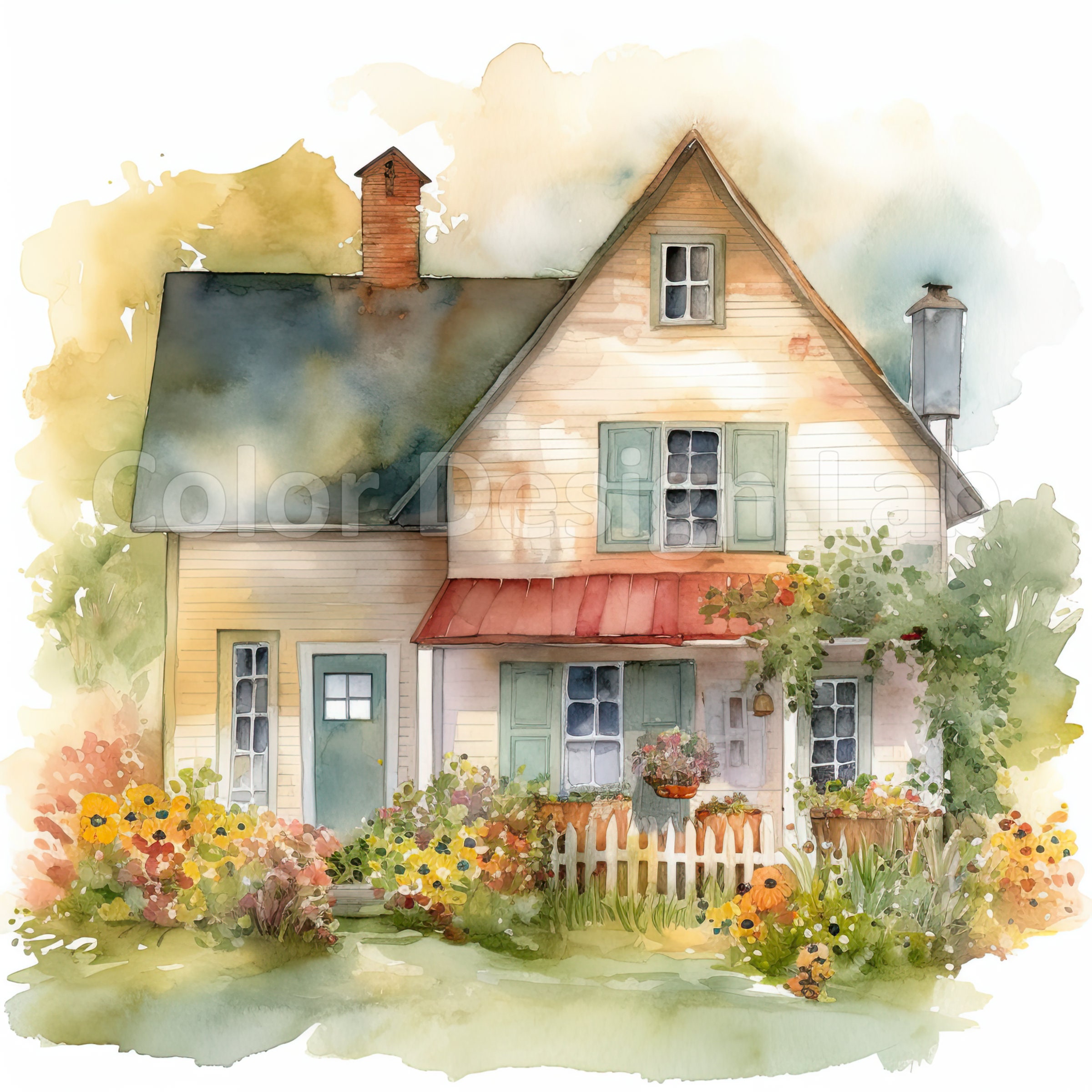 Cozy Cottage Printable Clipart Bundle - Set of 8 High-quality PNG With ...