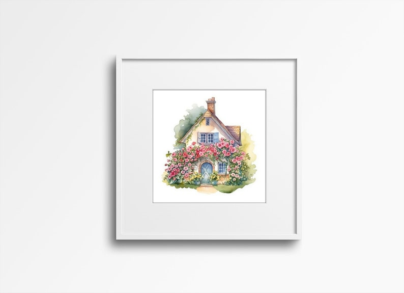 Flower Cottage Printable Clipart Set 8 High-resolution PNG - Etsy