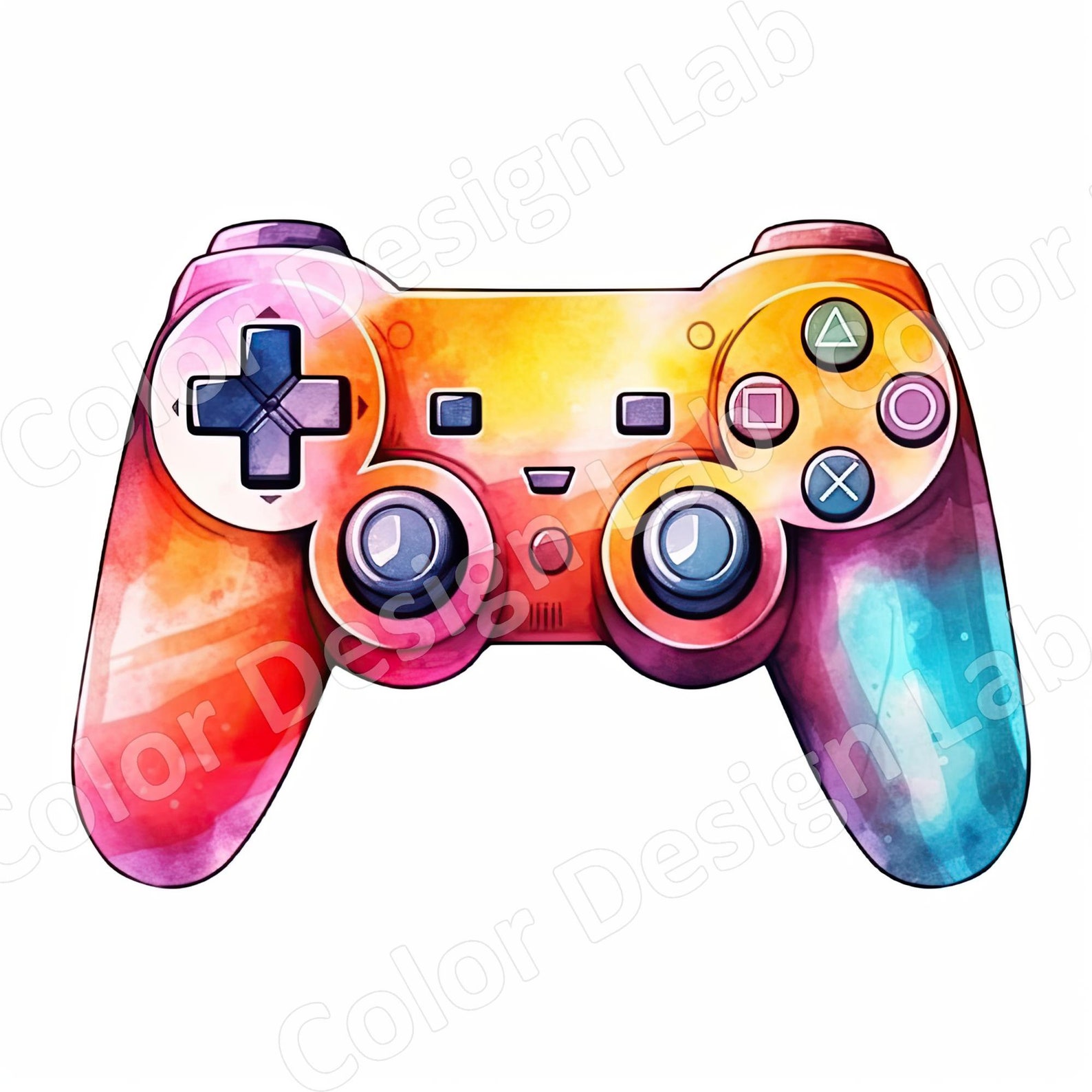 Game Controller Printable Clipart, Set of 8 PNG Artwork, Digital ...