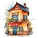 Cute House Clipart - 8 PNG Watercolor Houses Set - Digital Download ...