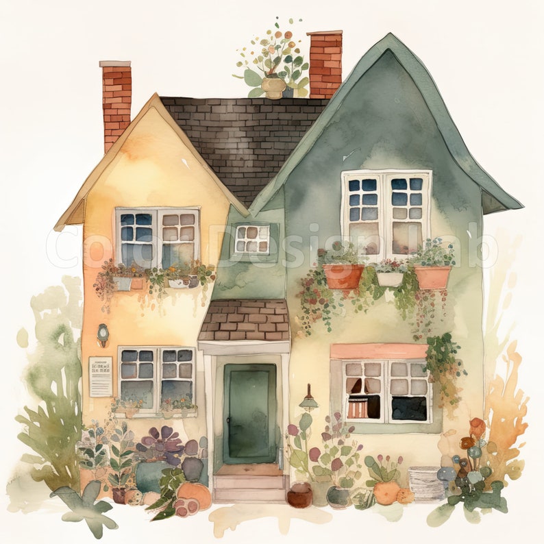 Cozy Cottage Printable Clipart Bundle Set of 8 High-quality - Etsy