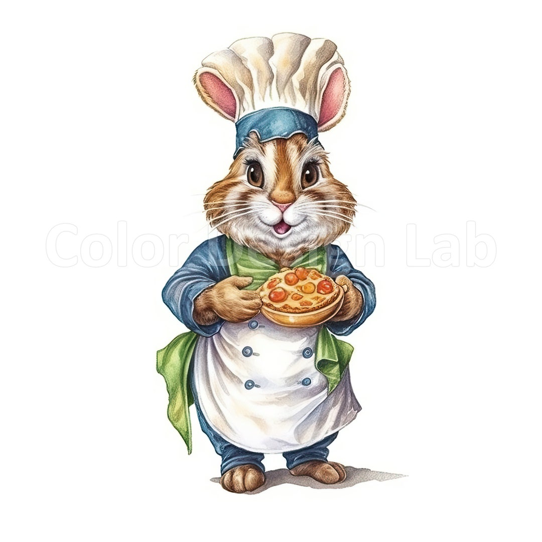 Chipmunk Baker Funny Printable Clipart Bundle - 8 High-quality Cartoon ...