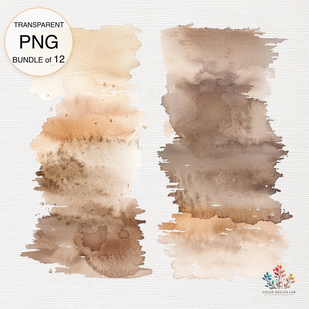 Sepia Tone Splash Watercolor Splashed Colors Clipart, Beige Brown Peach ...