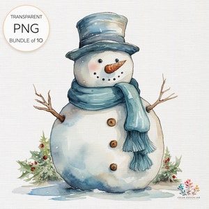Nostalgic Vintage Christmas Snowman Clipart - Classic Holiday Charm PNG ...
