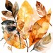 Amber Autumn Leaves Clipart 8 Printable Autumn Leaves PNG, High-quality ...
