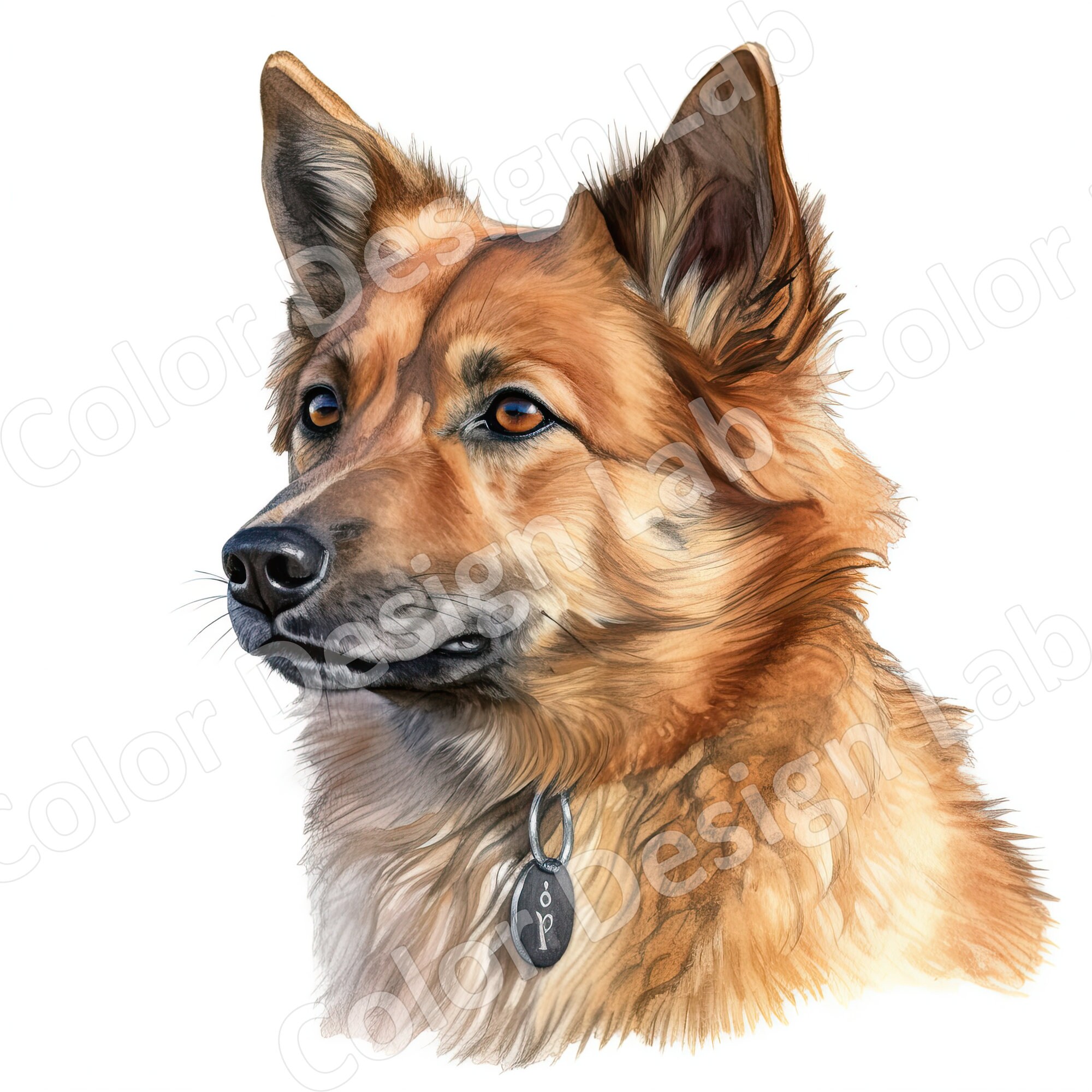 Finnish Spitz Clipart Hand-drawn Breed Design Loyal Dog - Etsy