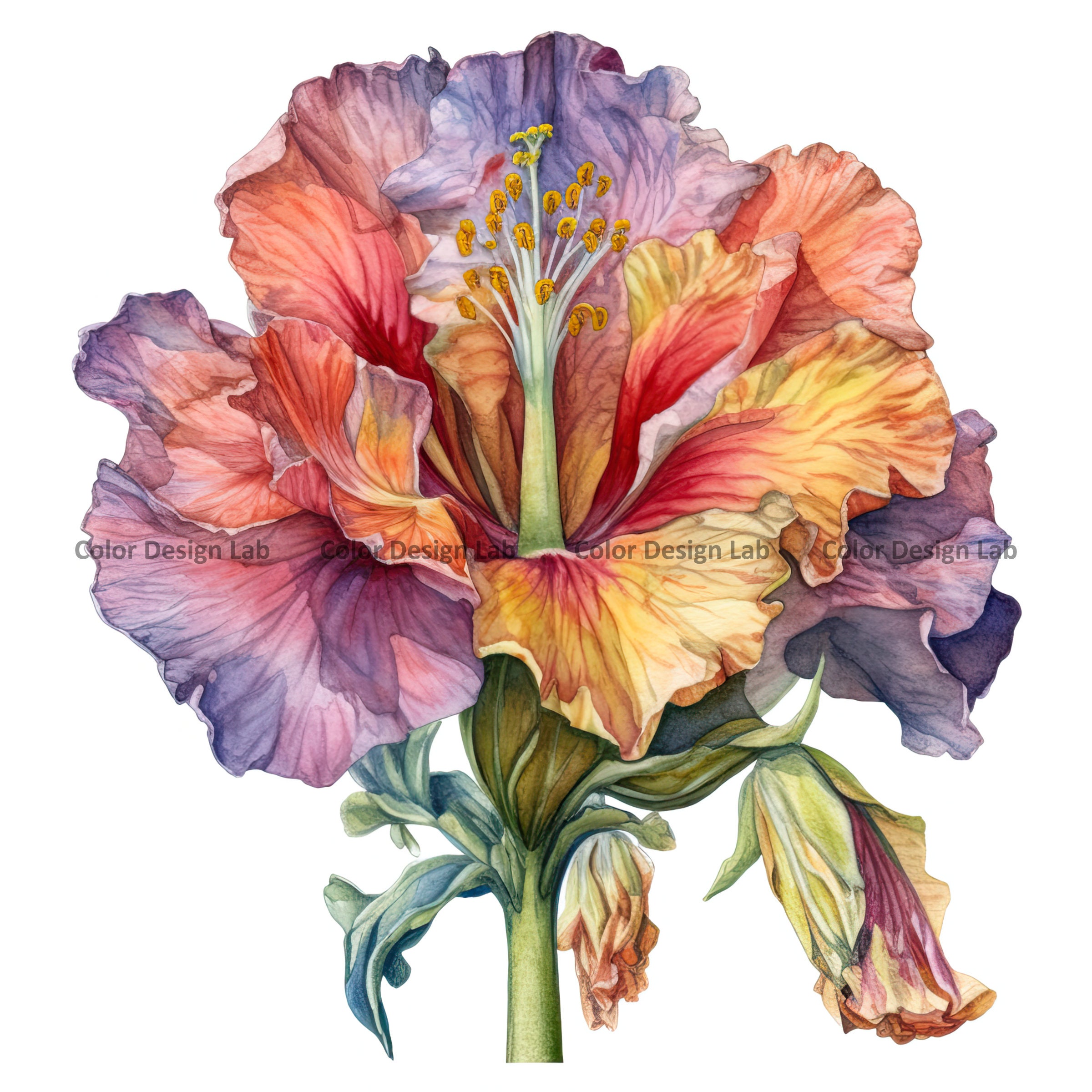 Flower Pastel Clipart Set of 12 High-quality Floral PNG - Etsy