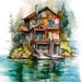 Lake House Clipart 8 High-resolution Lake House PNG Digital Download ...