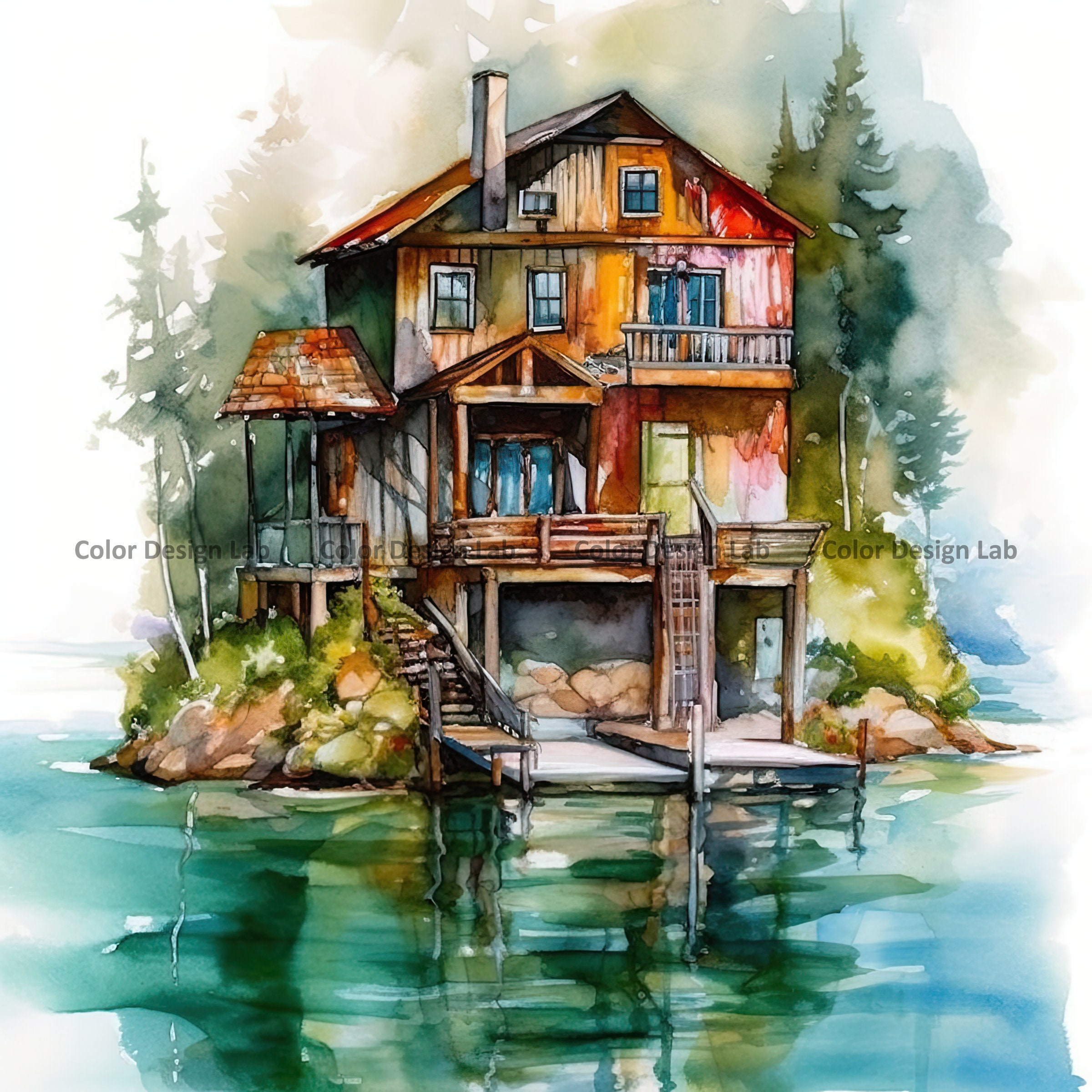 Lake House Clipart 8 High-resolution Lake House PNG - Etsy