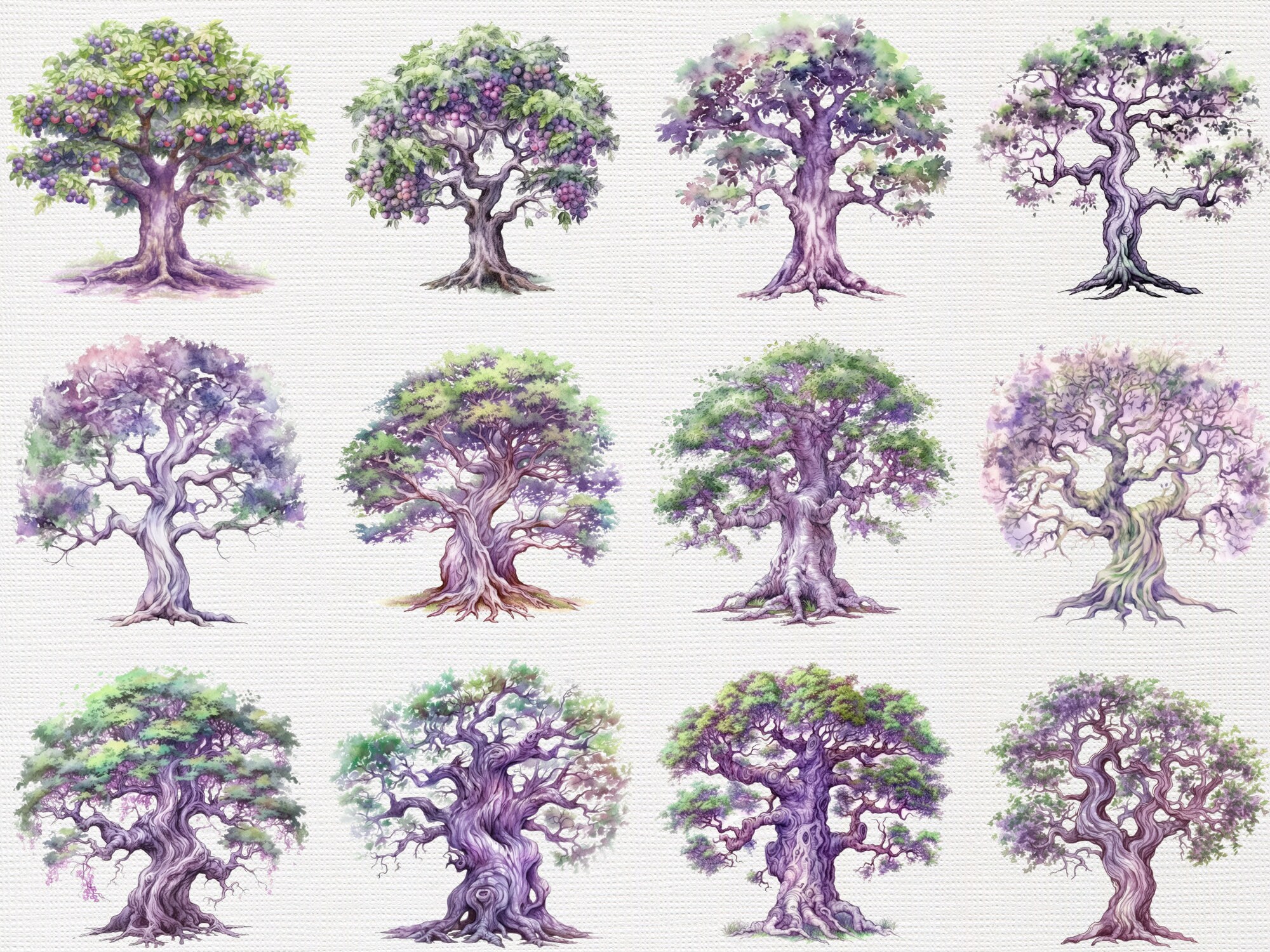 Fantasy Tree Clipart Watercolor Png Fantasy Tree Trunk - Etsy