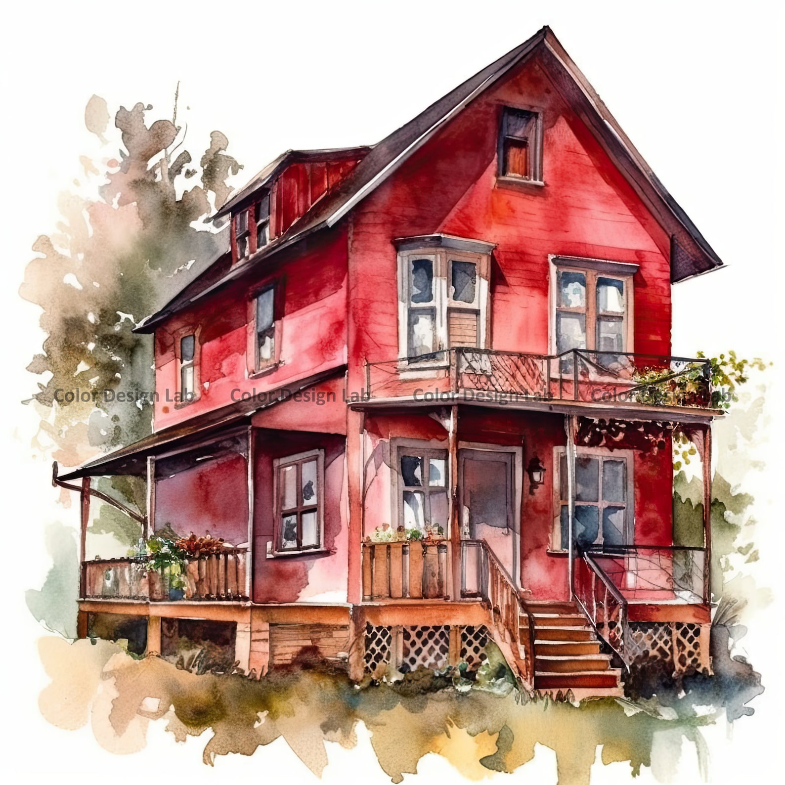 Red House Clipart Set of 8 High-quality Buildings PNG - Etsy