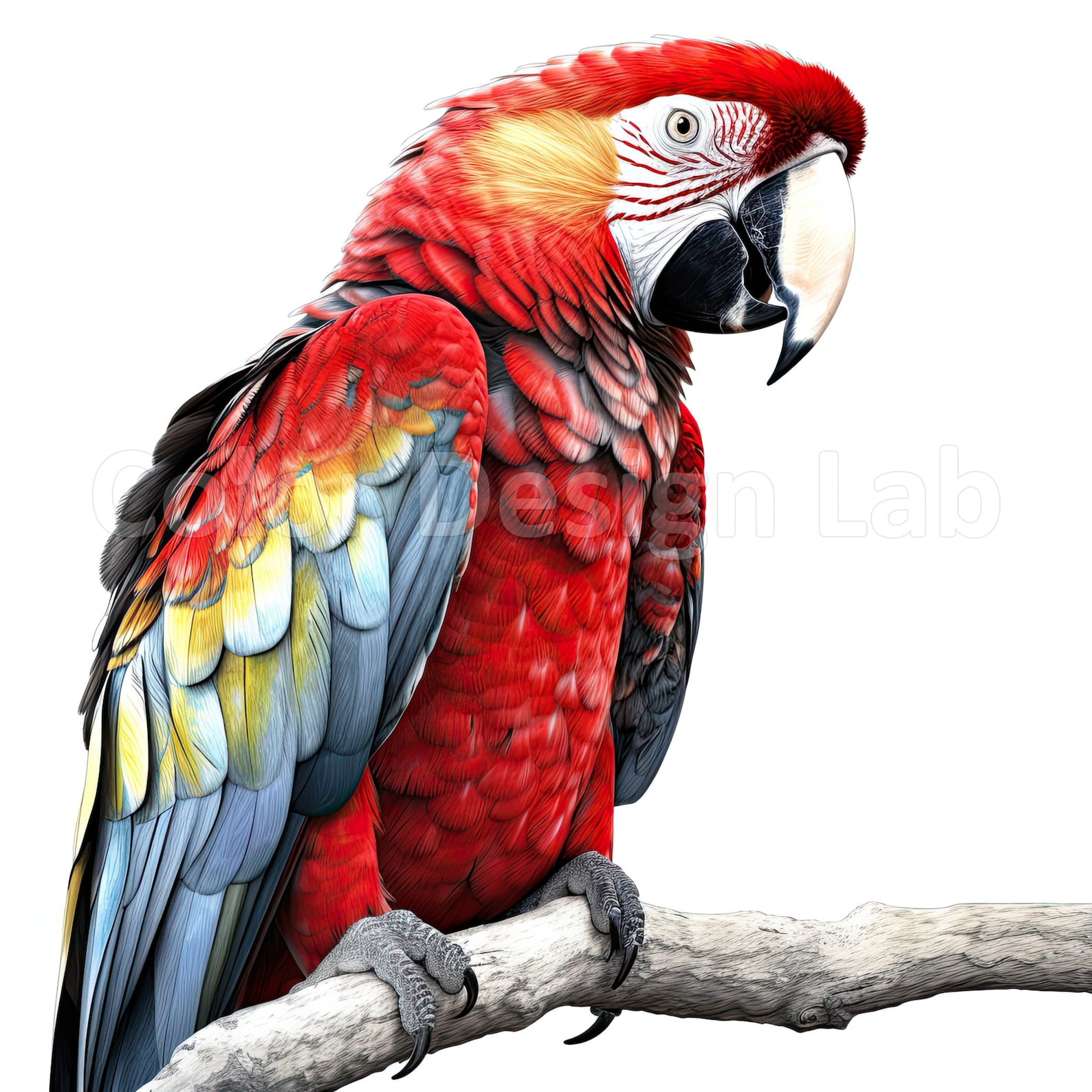 Scarlet Macaw Art Printable Clipart Bundle Set of 8 PNG - Etsy