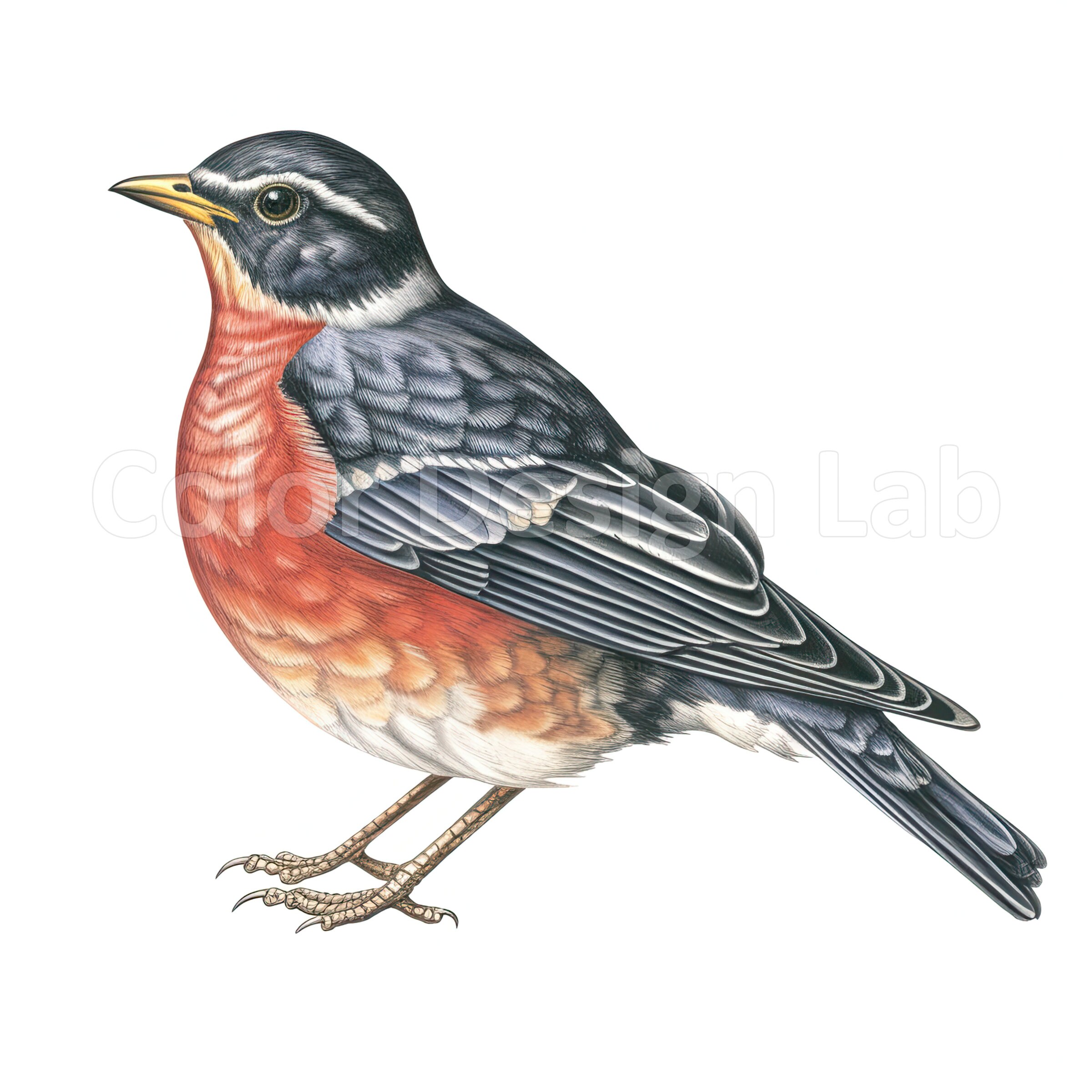 American Robin Clipart Set 8 Printable Art PNG Digital - Etsy