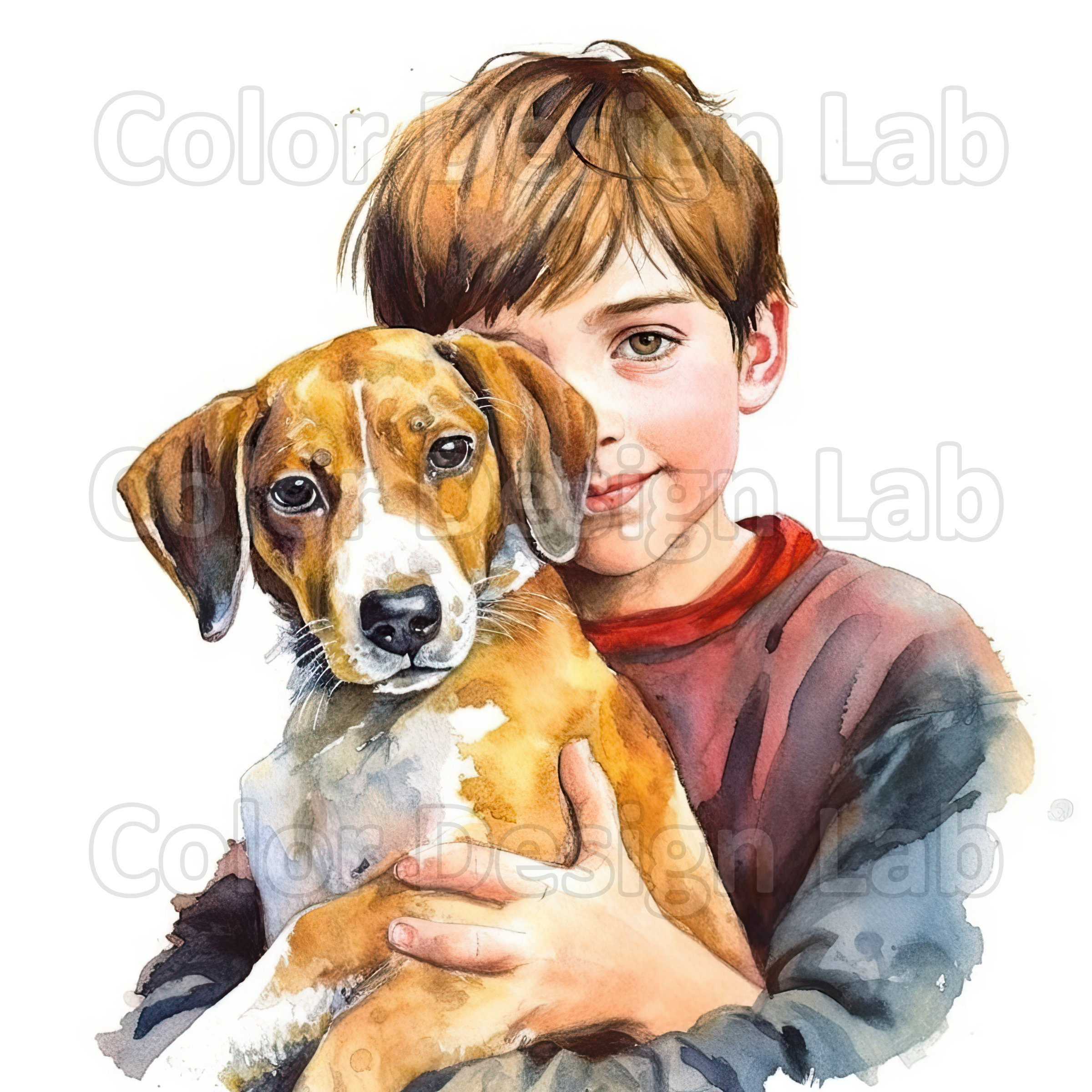 Boy and Puppy Clipart Set of 8 PNG Files High-resolution - Etsy