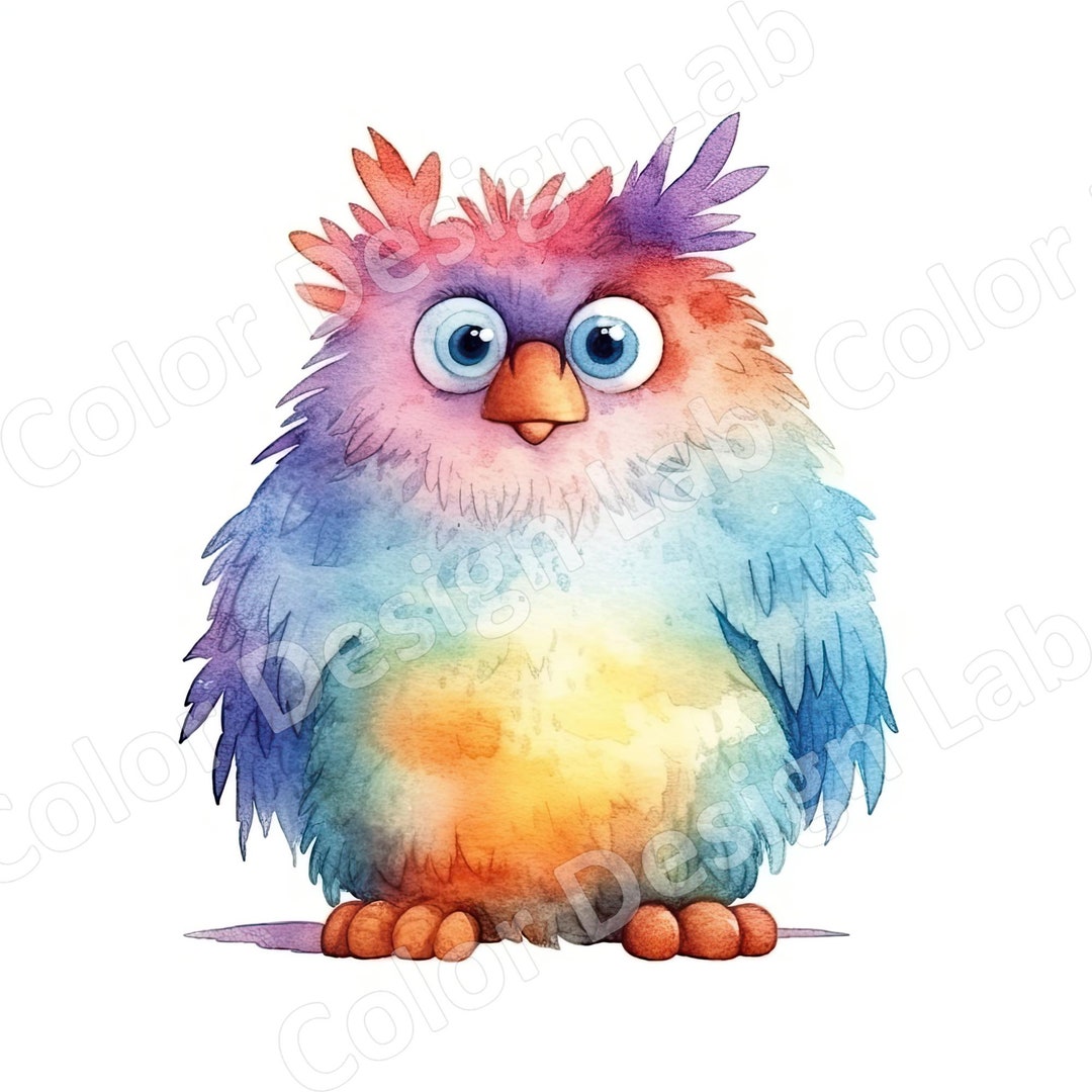 Fluffy Monster Clipart, Set of 8 High Resolution PNG Files, Digital ...