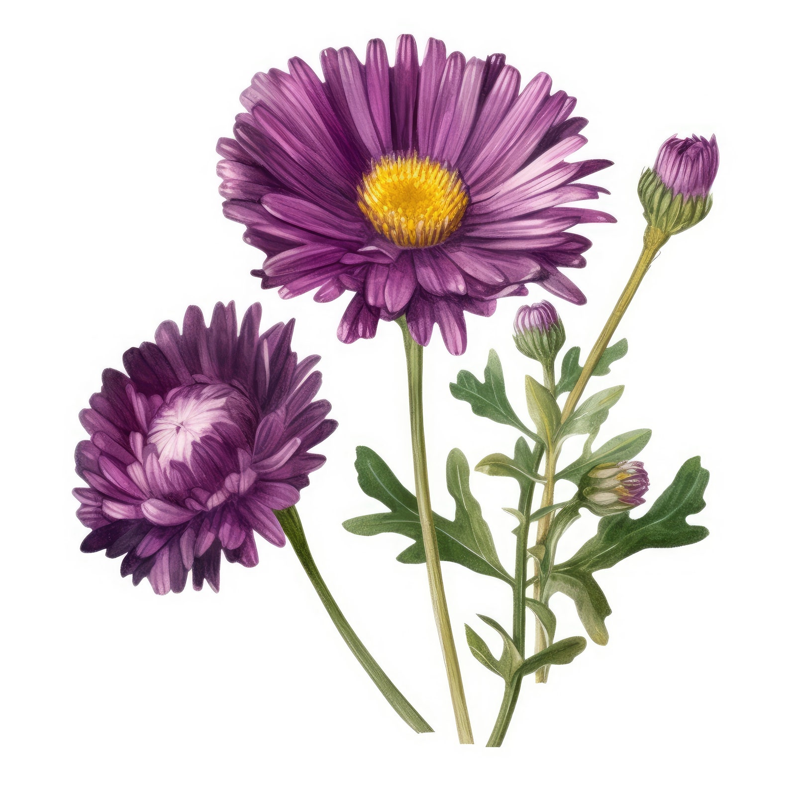 Purple Daisy Clipart 24 High-quality Jpgs Digital Download - Etsy