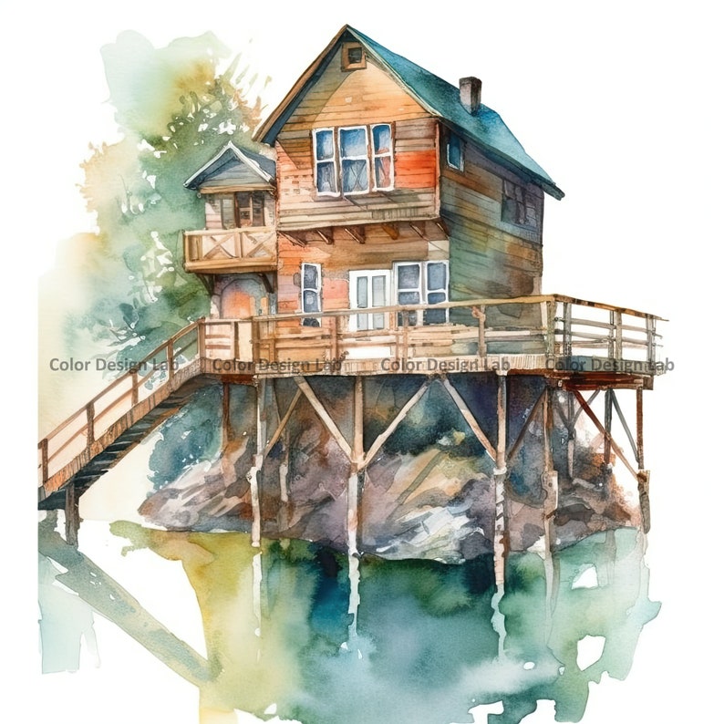 Lake House Clipart 8 High-resolution Lake House PNG - Etsy