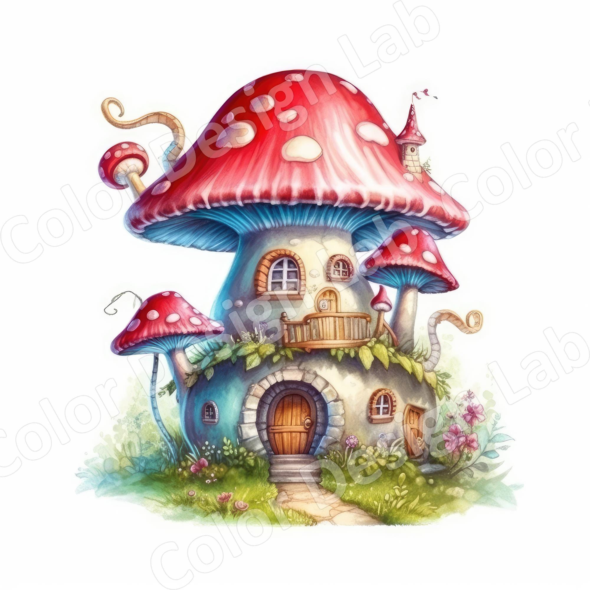 Toadstool House Clipart Set 8 High-resolution PNG Images - Etsy