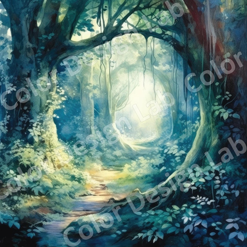 Enchanted Forest Glade Printable Clipart Set 8 Pngs of - Etsy