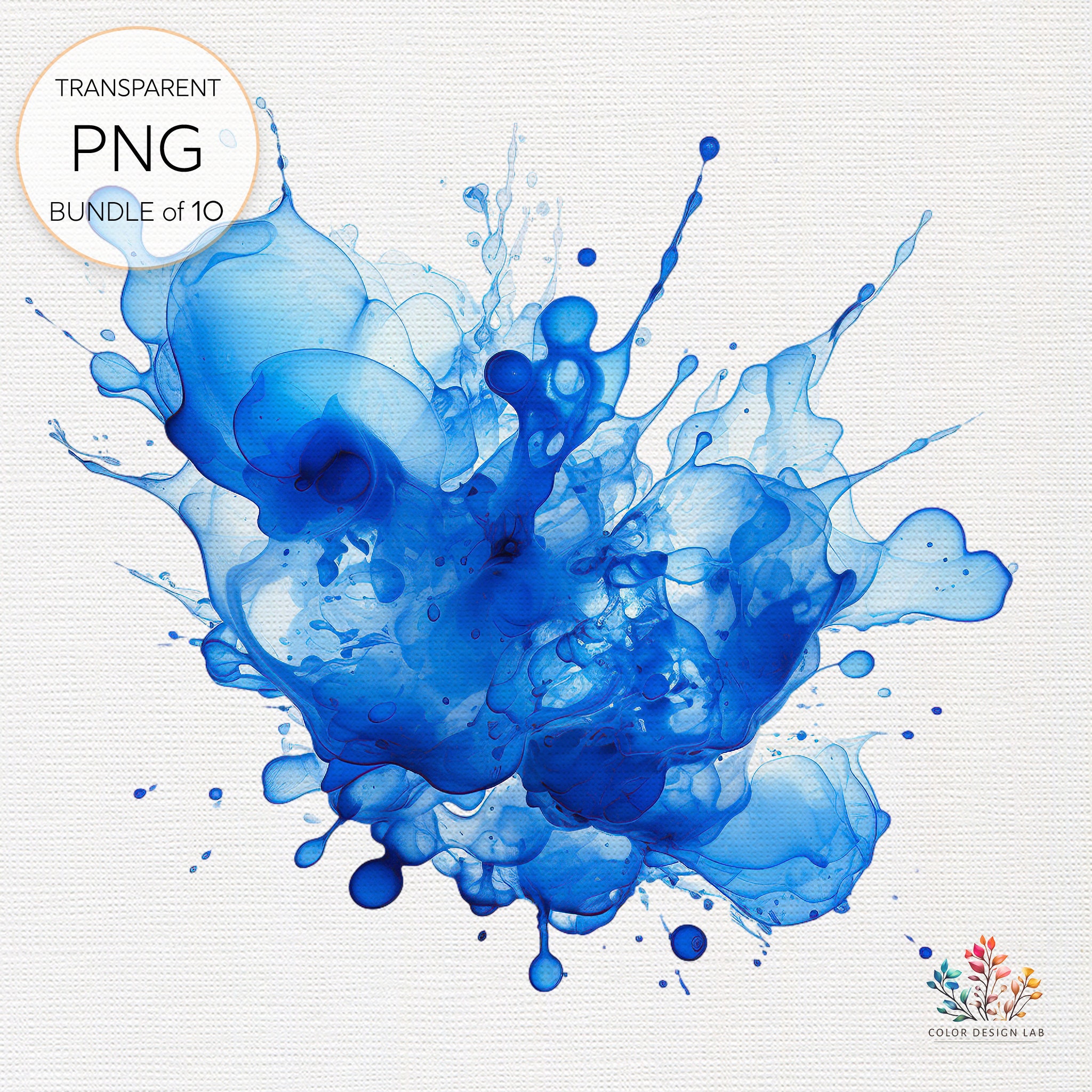 Monochromatic Blue Splashed Colors PNG Clipart. Deep to Light Blue ...