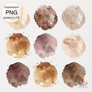Sepia Tone Splash Watercolor Splashed Colors Clipart, Beige Brown Peach ...