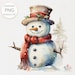 Nostalgic Vintage Christmas Snowman Clipart Classic Holiday Charm PNG ...